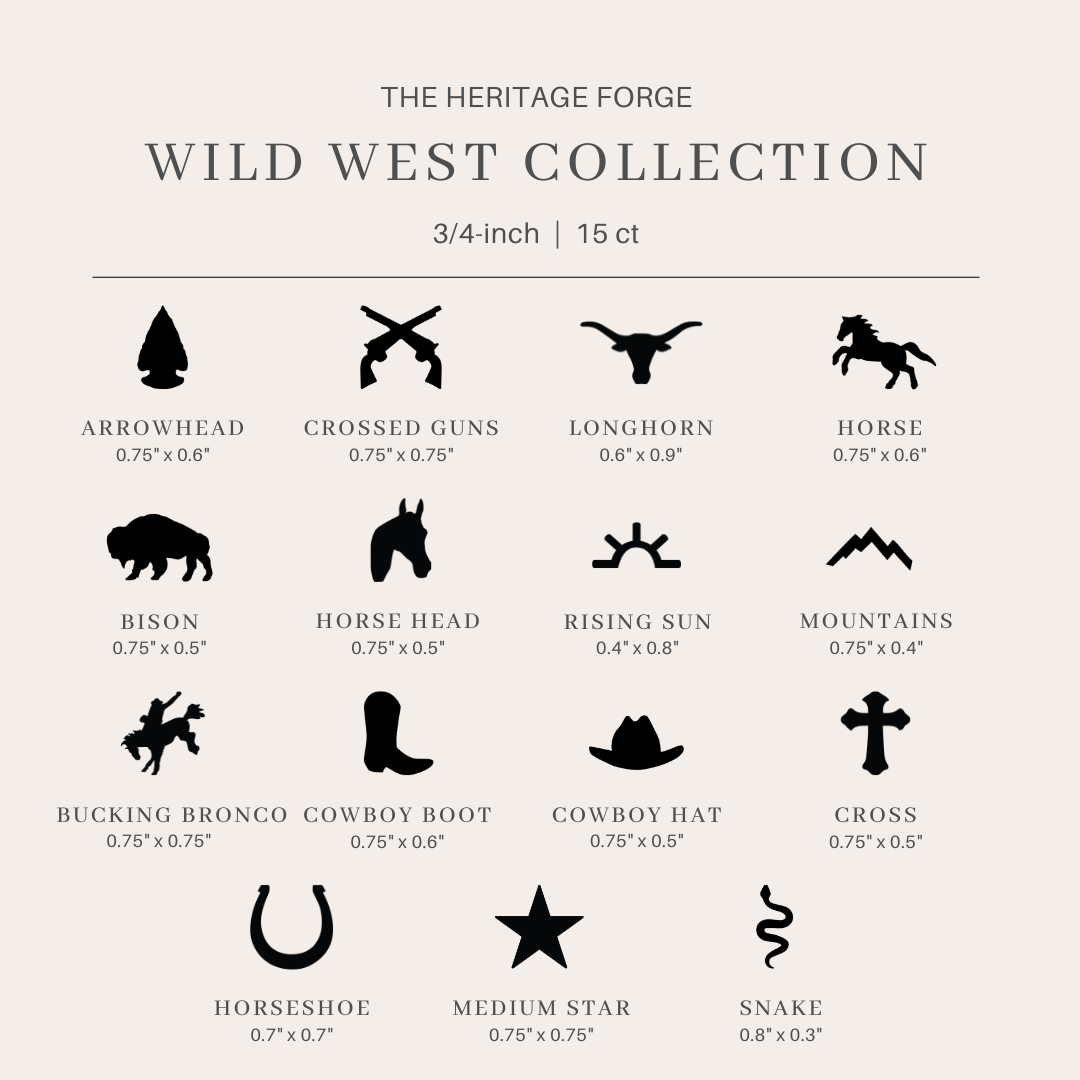 Mini Branding Irons - Wild West Collection - 15 ct – The Heritage Forge